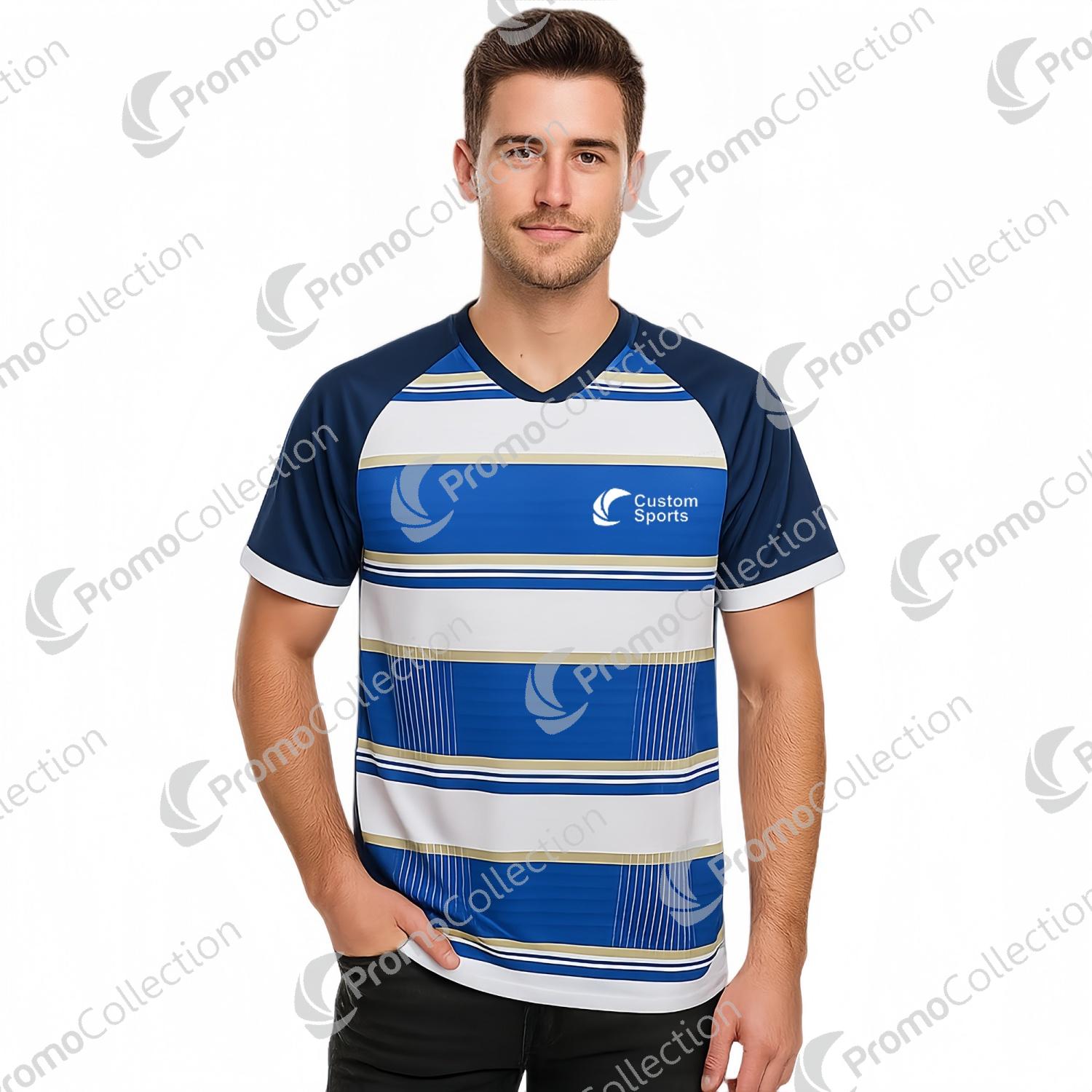 100% Polyester Micro Mesh Sublimated Asymmetric Bottom Hem V-Neck ...