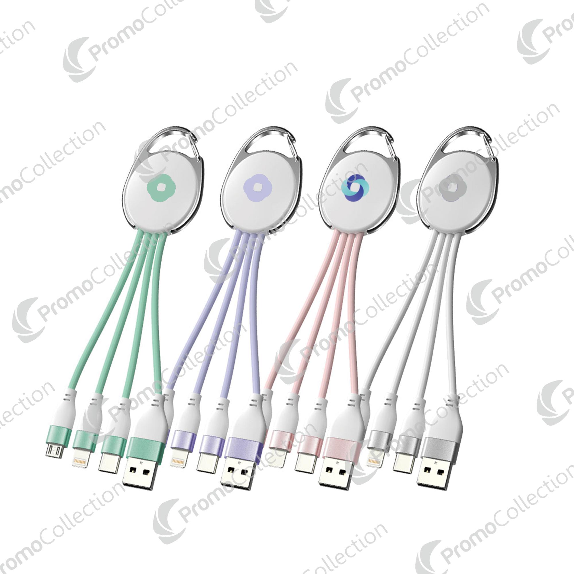 Macarons 3 in 1 Charging Cable with Keyring