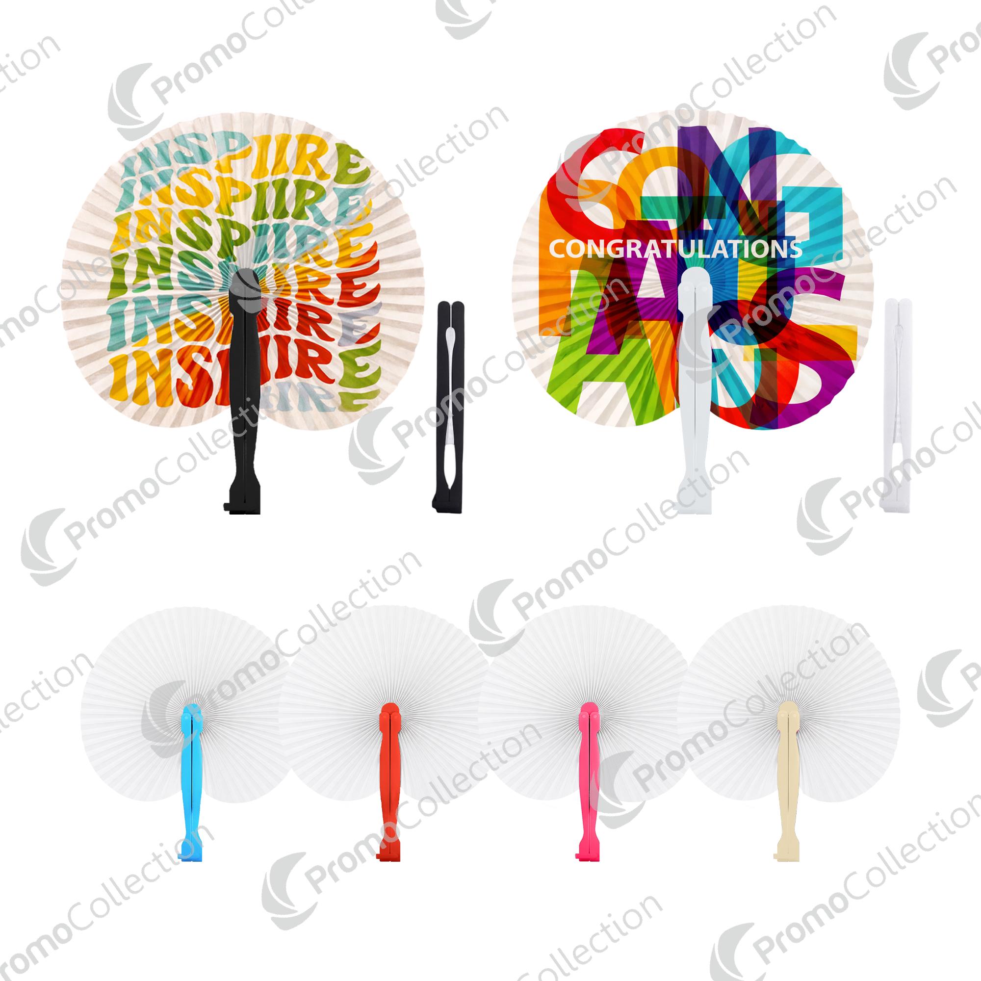 Peach Shape Plastic Handle Paper Fan